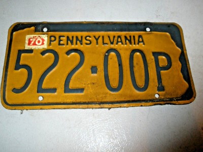 1970 Pennsylvania License Plate 522 OOP | eBay