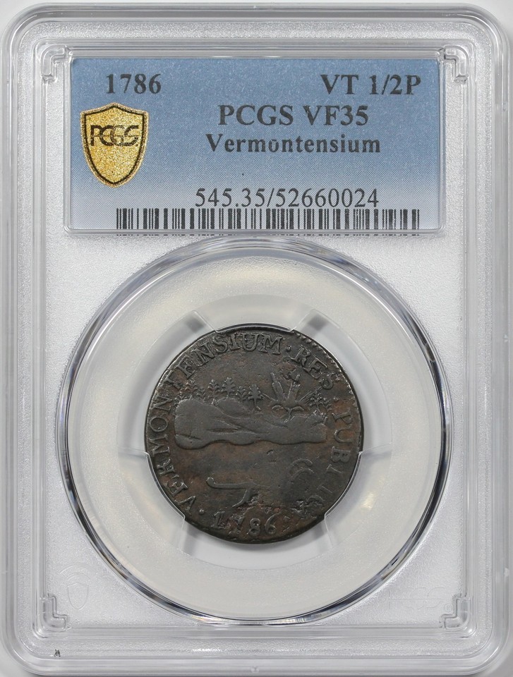 1786 Vermont Copper, Landscape, VERMONTENSIUM, RR-8, R3, PCGS VF35 | eBay