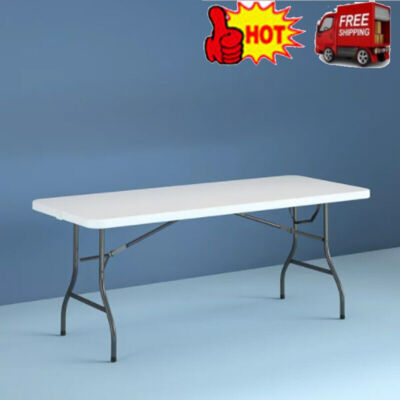 8 Foot Heavy Duty Centerfold Folding Table Portable Indoor Outdoor ...