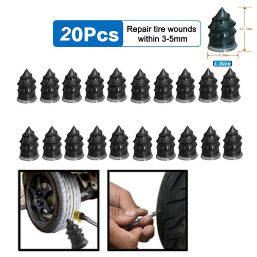 20X Car Tubeless Vacuum Tyre Puncture Repair Kit Screw Nails Tire Patch ...