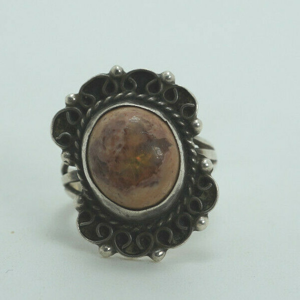 Vintage JLF Mexico Sterling Silver Wood Opal Ring Size 7 | eBay