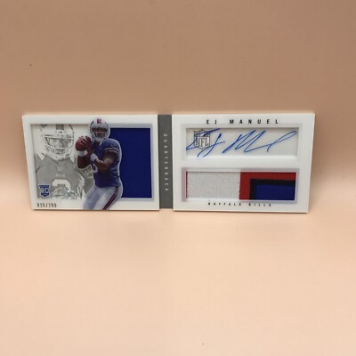 2013 Playbook E.J. Manuel Rookie Patch Autograph Auto RC #/299 Bills | eBay