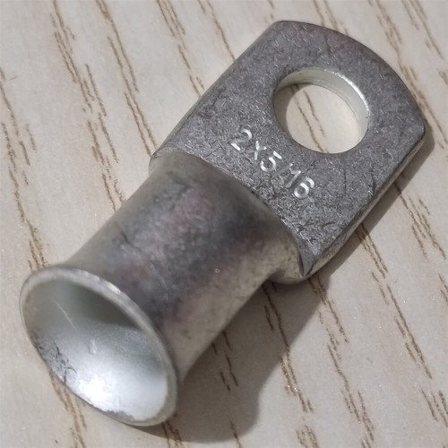 25Pcs 2 AWG 5/16" Hole Ring Terminal Lug Tin Plated Copper Uninsulated ...