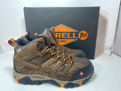 Mens 9.5M Merrell Work Moab Vertex Mid Waterproof Composite Toe Boot | eBay