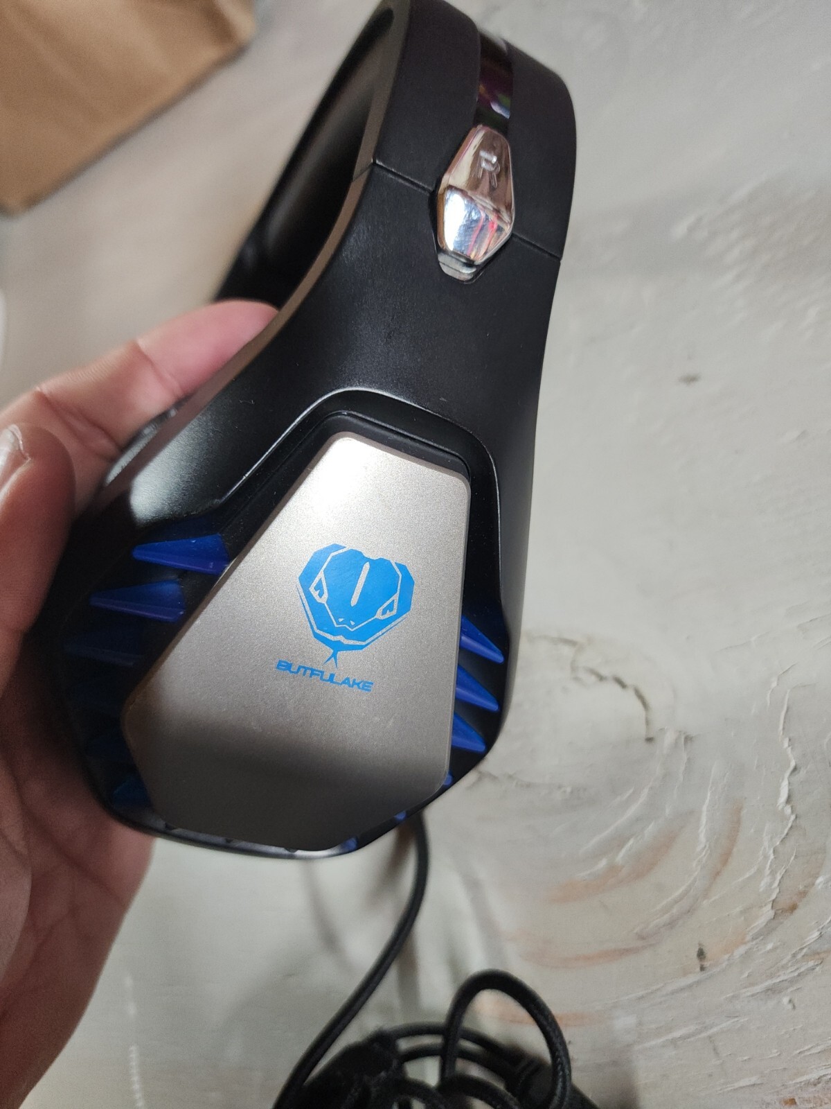 Butfulake GH-1 Black Blue Noise Cancelling Over The Ear Gaming Headset ...