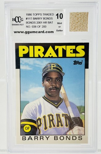 1986 Topps Traded #11T Barry Bonds Rookie RC BCCG Mint 10 Home Run Bat ...