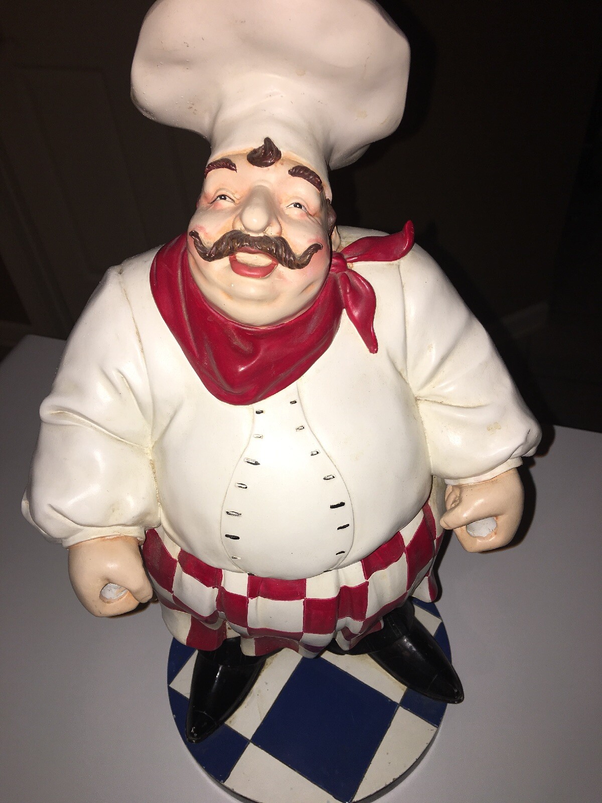 Chef Cook Figurine White Announcement Menu Board Restaurant 17” Tall ...