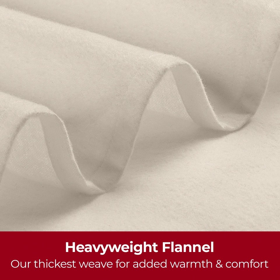 Mellanni Heavy Flannel Sheet Set 180GSM, Deep Pocket 100% Cotton Sheets ...