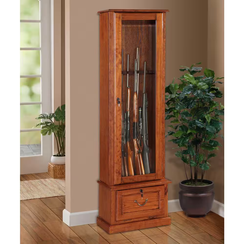 Rifle Shotgun Rack Storage 8 Gun Key Locking Gun Cabinet Freestanding ...