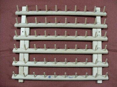 June Taylor 60 Spool Wood Thread Holder Rack (Stand or Hang) Sewing ...