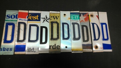 LOT OF 10 LICENSE PLATE LETTERS LETTER D FOR ARTS AND CRAFTS PROJECTS ...