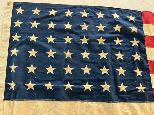 Antique 48 Star Flag 32" x 58" Beautiful all sewn construction | eBay