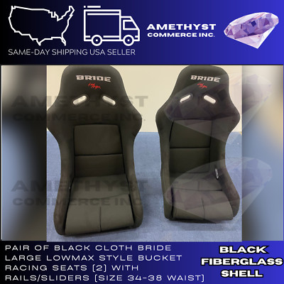 Bride VIOS 3 III Style Black Cloth Low Max Seats Seat LARGE (34-38 ...