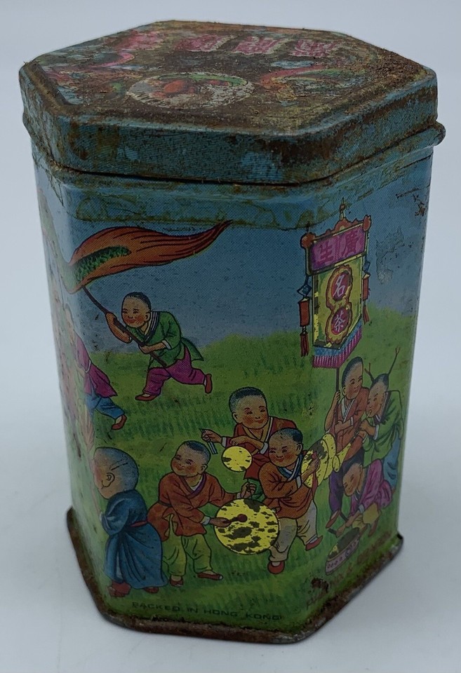 Jasmine Tea Tin Box Net Wt 2 Kwong San Tea Kennedy Vintage Empty | eBay