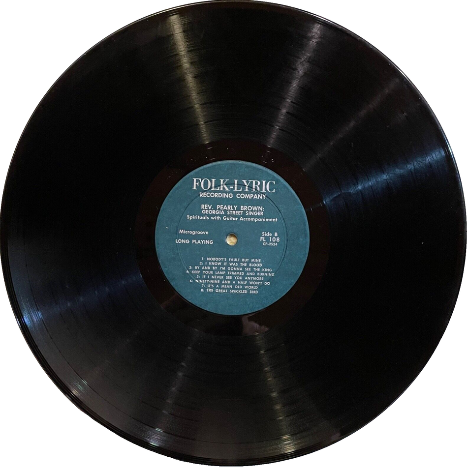 Rev. Pearly Brown 'Georgia Street Singer' Spirituals LP - Album Only | eBay