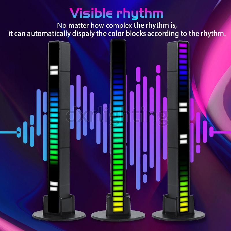 32LED RGB Car Atmosphere Strip Light Bar Music Sync Sound Control ...