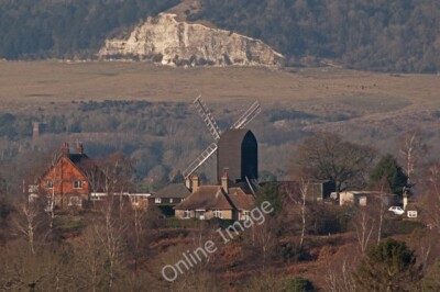 Photo 6x4 Reigate Heath Windmill in Winter A telephoto shot taken from ...