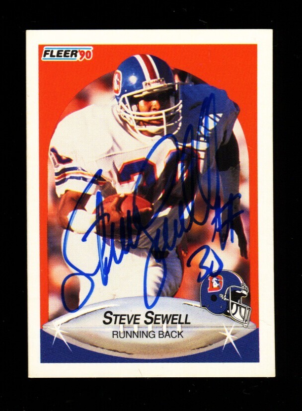 1990 FLEER STEVE SEWELL #30 BRONCOS AUTOGRAPH SIGNED VINTAGE | eBay
