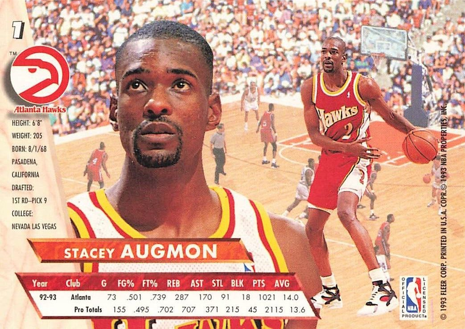 1993 Ultra #1 STACEY AUGMON Atlanta Hawks | eBay
