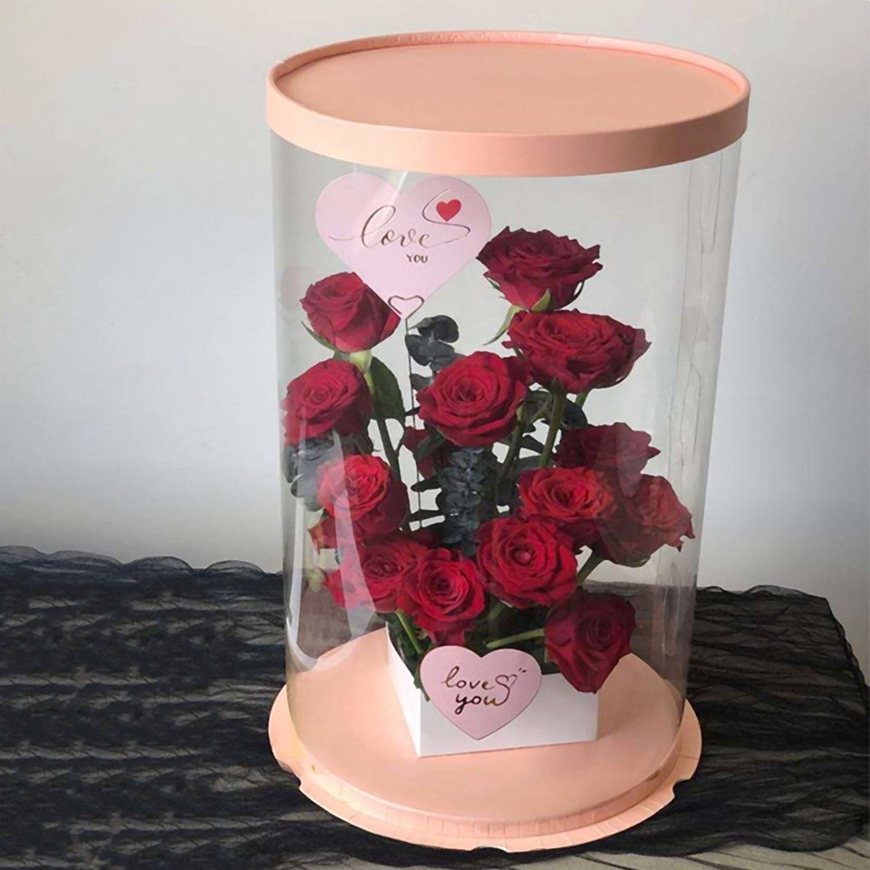 Transparent Box Fresh Flower Container Valentine's Day Gift Package ...