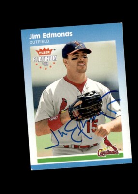 Jim Edmonds Cardinals 2002 Fleer Platinum authentic autographed card | eBay