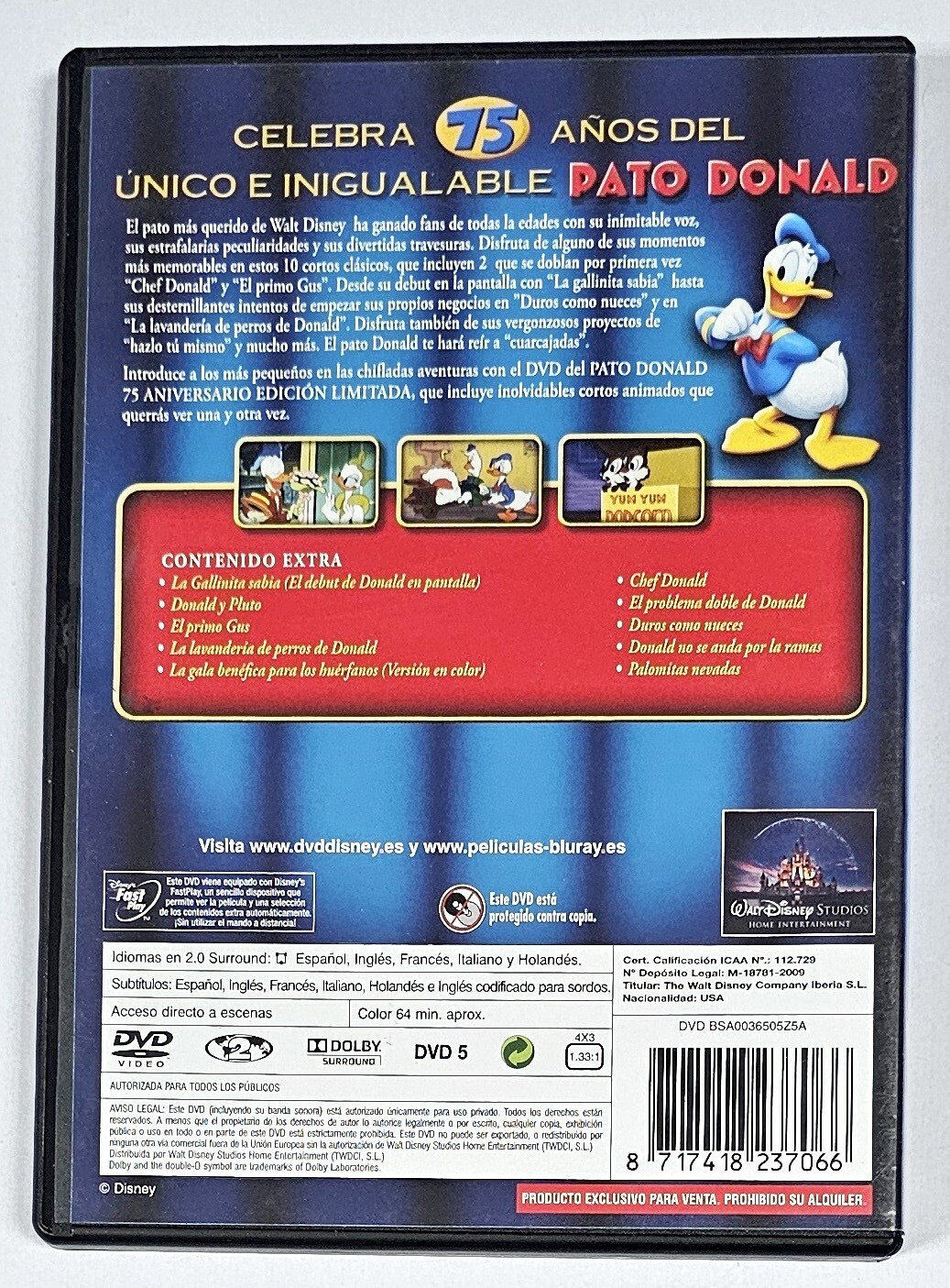 Disney Donald Duck 75th Anniversary Limited Edition Cartoon | DVD ...