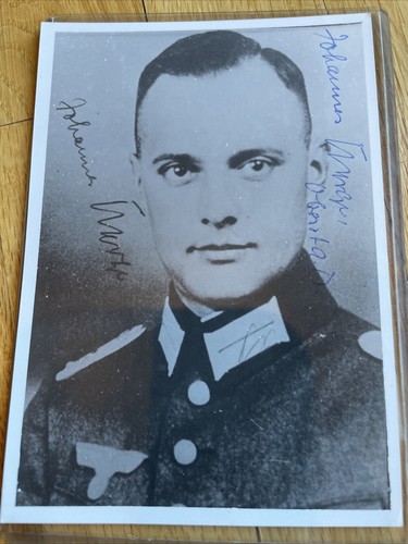 WWII German Army Knights Cross Winner Signed Autographed Photo Johannes ...