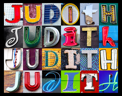 JUDITH Name Poster featuring photos of actual sign letters | eBay