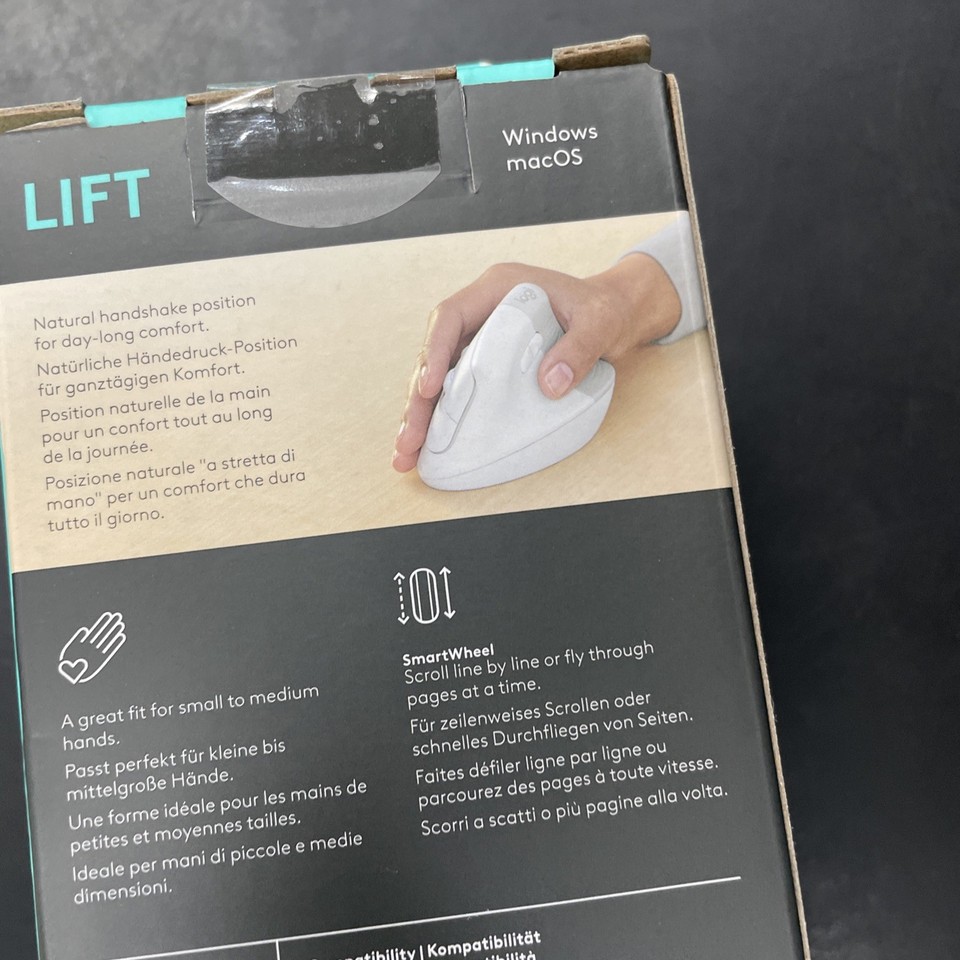 Logitech Lift Vertical Ergonomic Mouse, Wireless, Bluetooth or Logi ...