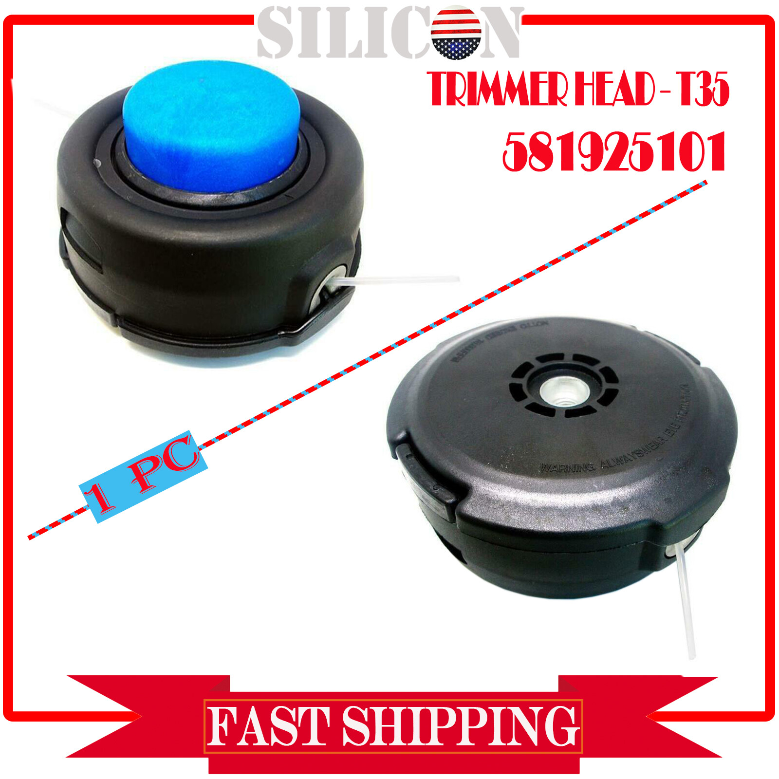 T35 Auto Feed Tap Head Trimmer 10mm Dual Line For Husqvarna 123 125 ...