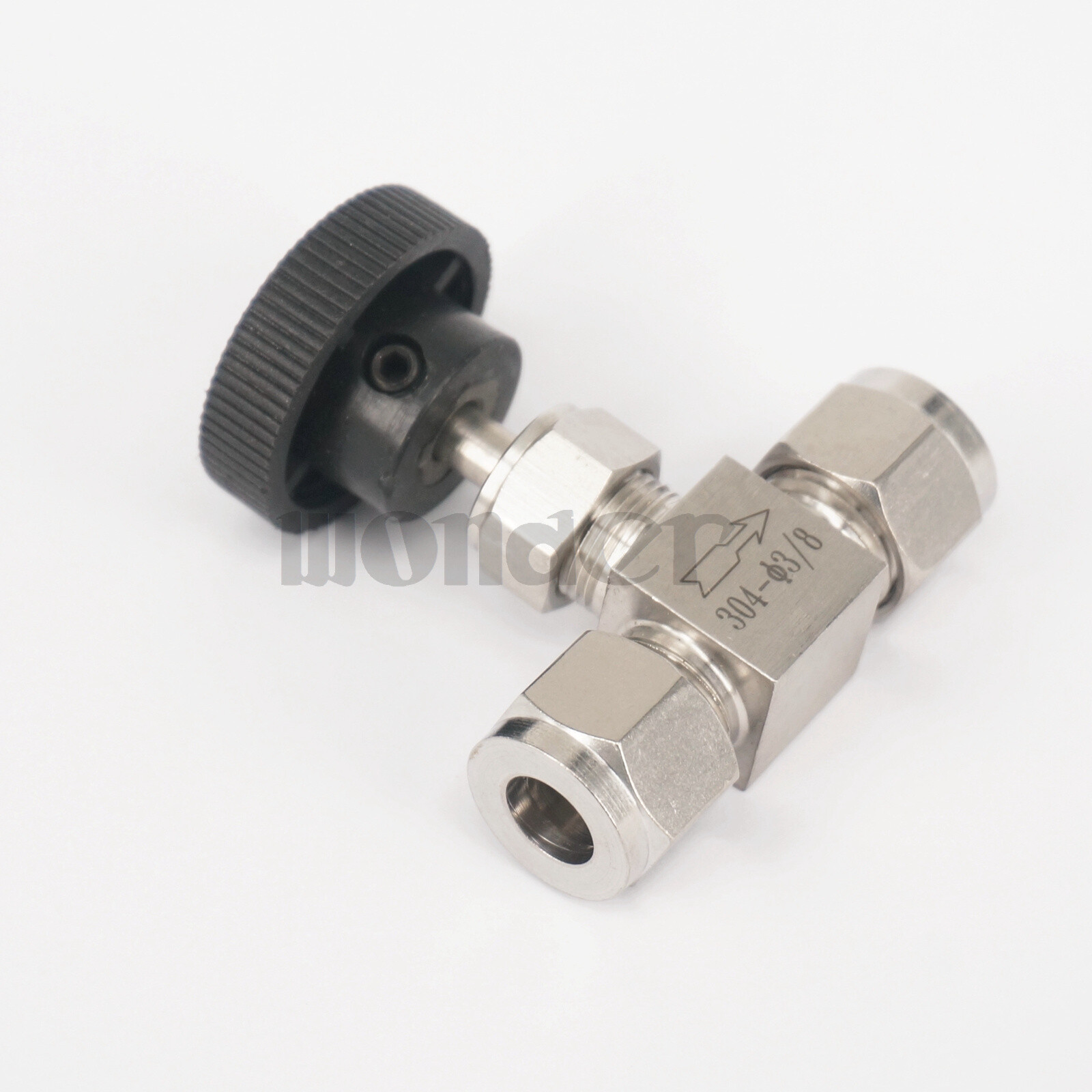 Fit 3/8" OD Tube SS304 Shut Off Flow Control Compression Needle Valve ...