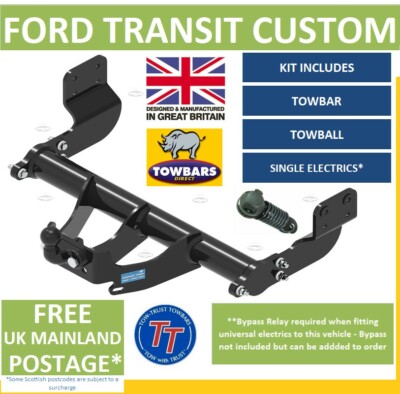 Towbar for Ford Transit Custom Van & Tourneo 2012 on Heavy Duty Tow ...