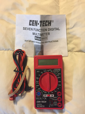 CEN-TECH DIGITAL MULTIMETER RED SEVEN FUNCTION DIGITAL MULTIMETER MODEL ...