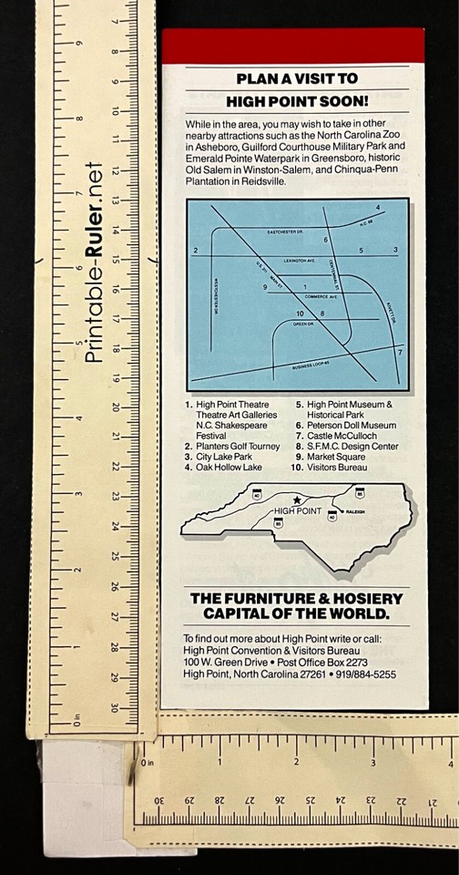 1980s High Point North Carolina Furniture Hosiery Capital VTG Travel ...