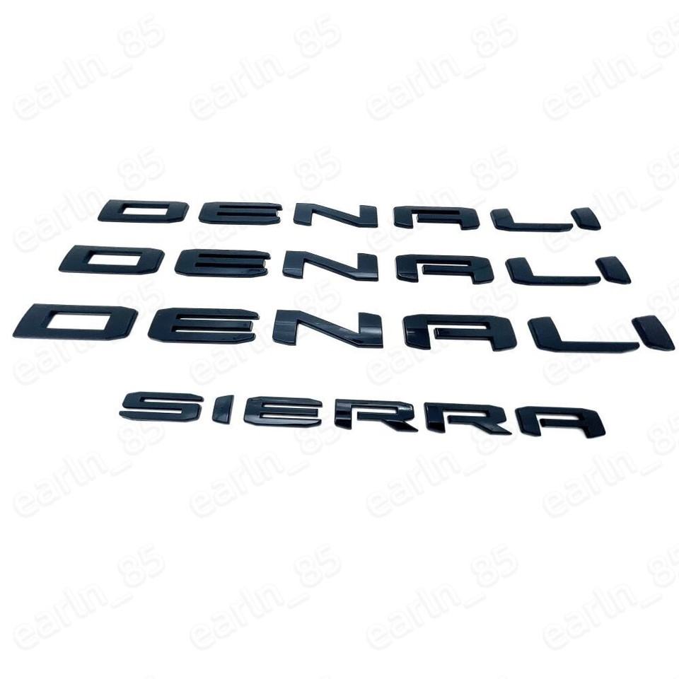 Gloss DENALI Sierra Emblem Letters Replacement Fit GMC Sierra 1500 ...