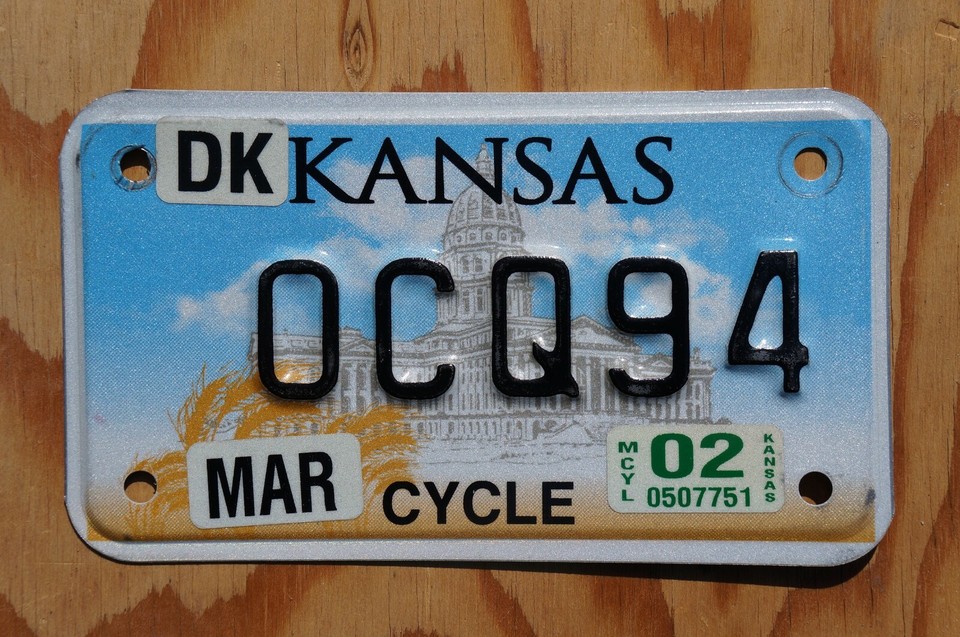 2002 Kansas MOTORCYCLE License Plate | eBay