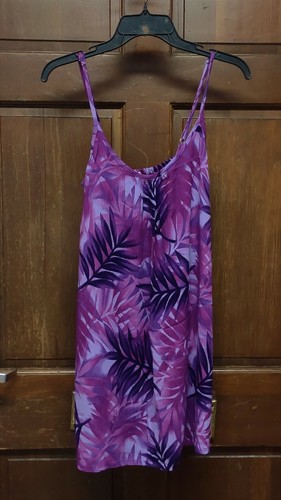 Makai Beach Hawaii Purple Floral Print Spaghetti Strap Tank Top Cover ...