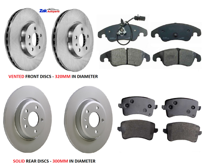 FOR AUDI Q5 2.0 TDi, 2.0 TFSi 2012-2016 FRONT & REAR BRAKE DISCS & PADS ...