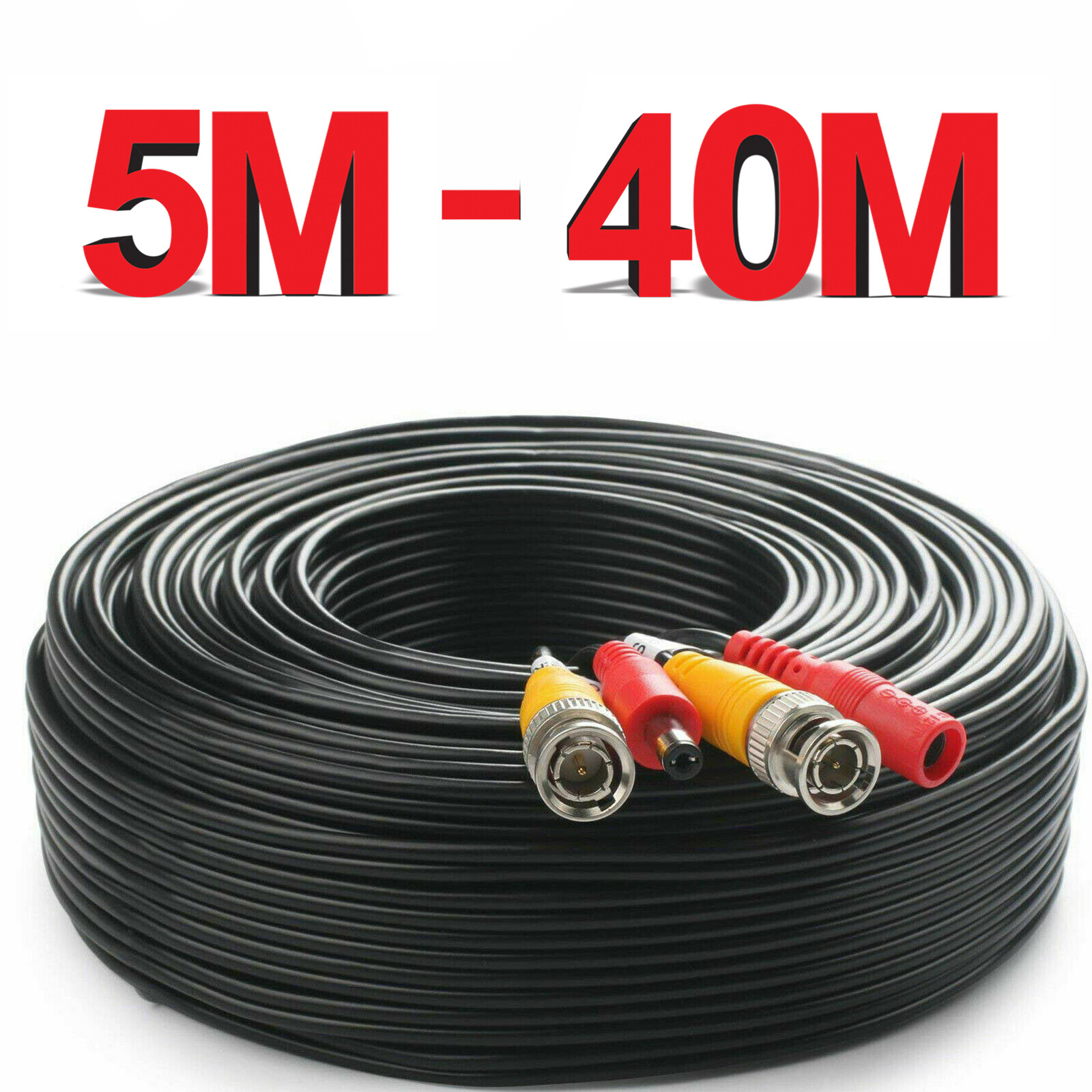 BNC CCTV CABLE VIDEO POWER LEAD FOR HIKVISION & SWANN 1M 5M 10M 20M 30M ...