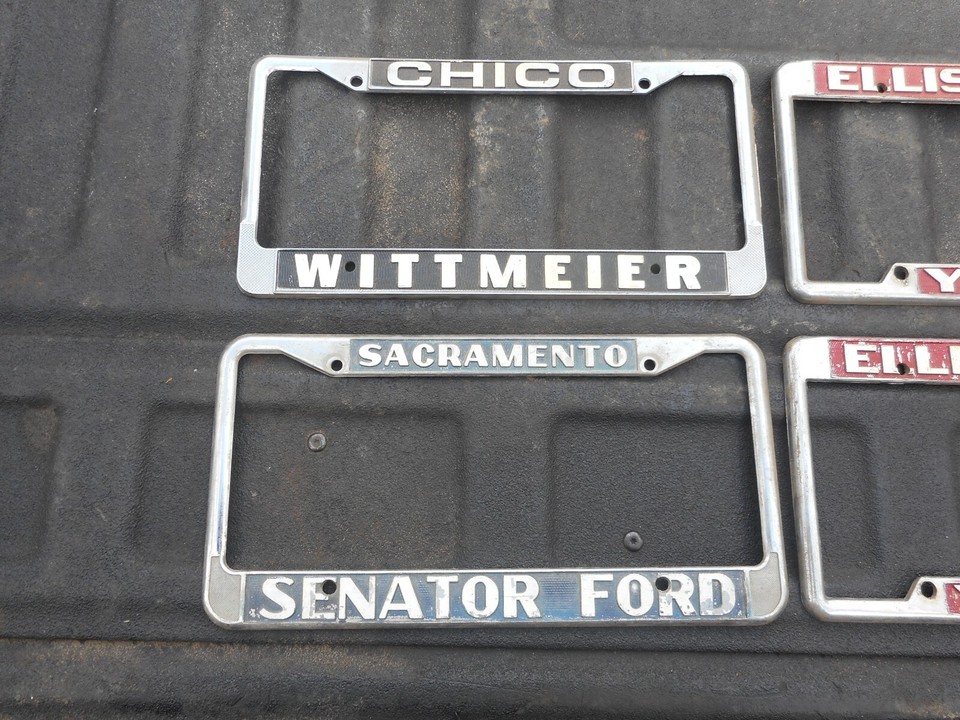 VINTAGE California License Plate Frames, Ellis Brooks, Senator Ford ...