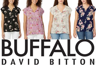Buffalo David Bitton Women's Flutter Sleeve Top | eBay