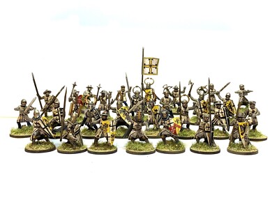 TEUTONIC INFANTRY ARMY 28 28mm painted historical wargames MEDIEVAL HYW ...
