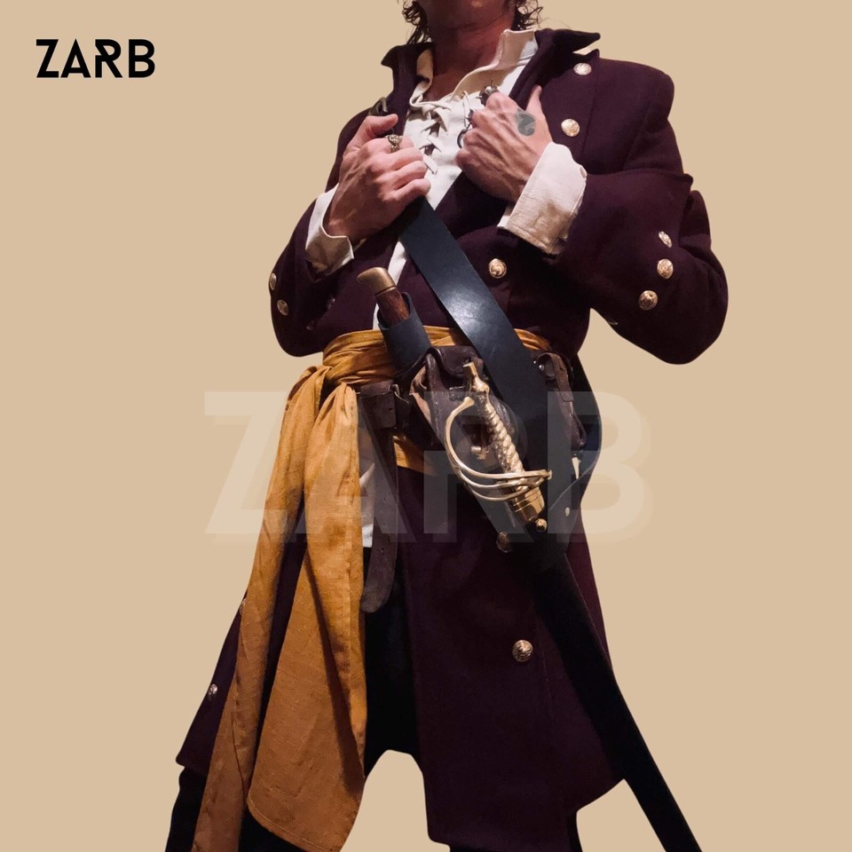 Burgundy Pirate Captain Coat | Steampunk Renaissance Jacket | Costume ...