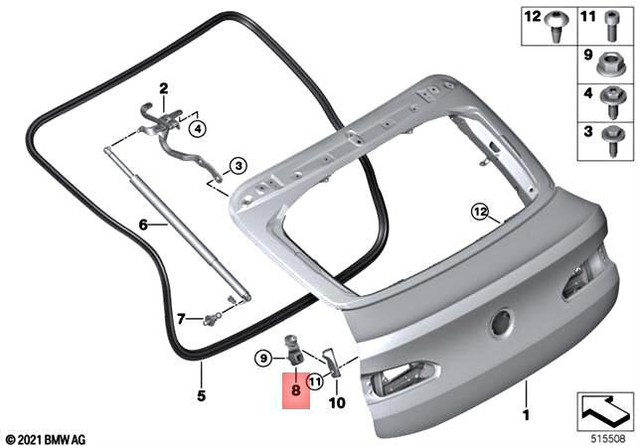 Genuine BMW X4 M G02 X4 20dX 20iX 25dX 30dX Wedging Rear Lid Left ...
