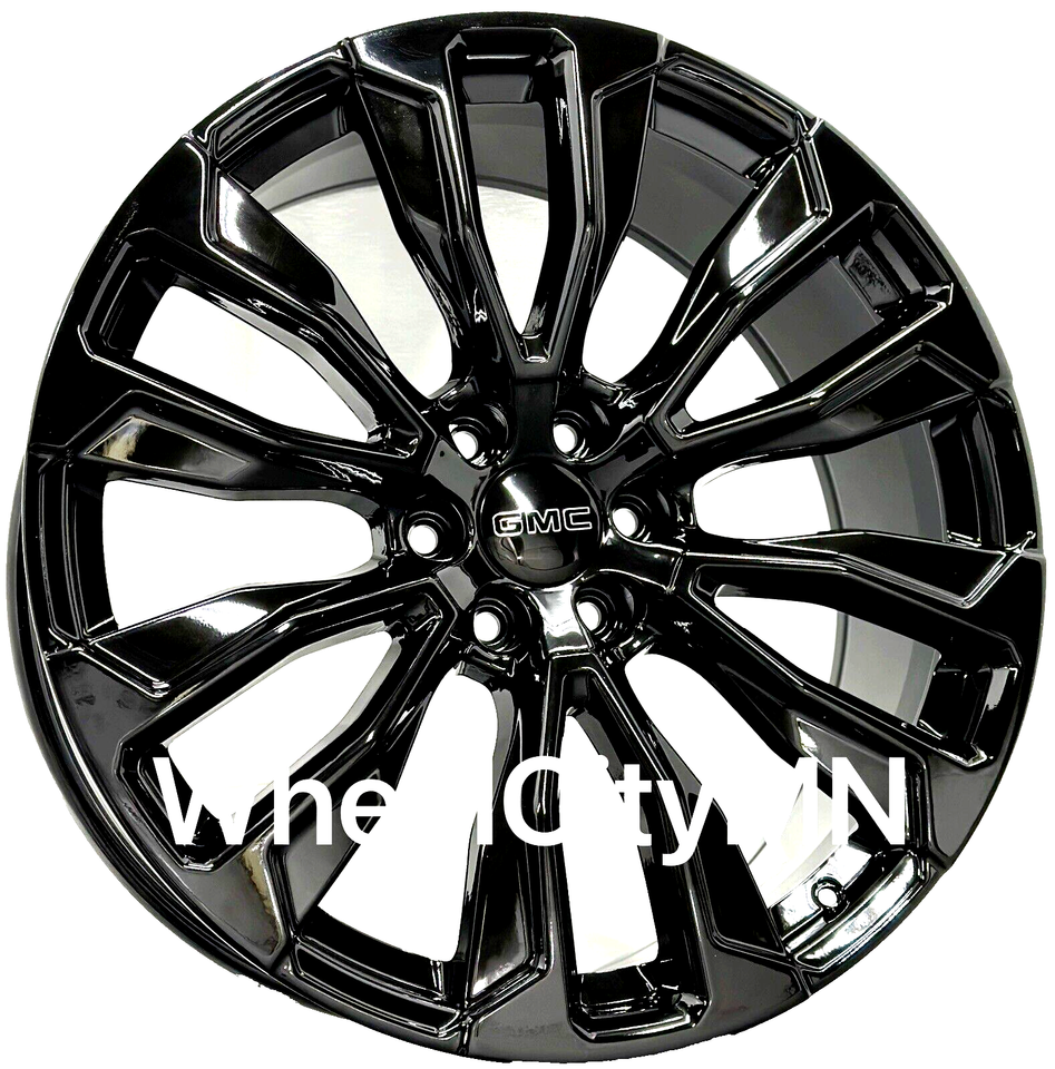 22" gloss black OE replica 14025 rims fit 2022 GMC Sierra AT4 Yukon ...