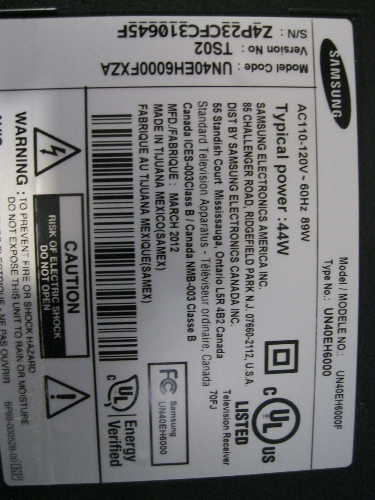 SAMSUNG UN40EH600F UN40EH6000FXZA T-CON BOARD BN97-06365A FREE SHIPPING ...