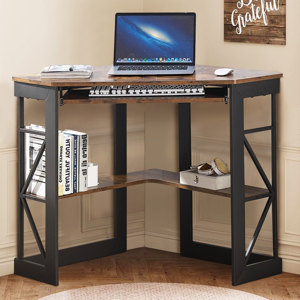 Home Office Table Corner Desk Laptop Computer Table Keyboard Tray ...
