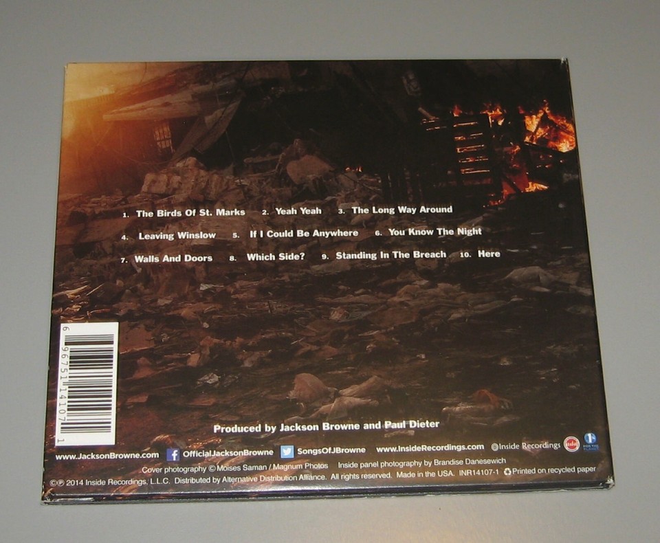 Jackson Browne - Standing In The Breach (CD, 2014, Inside Recordings ...