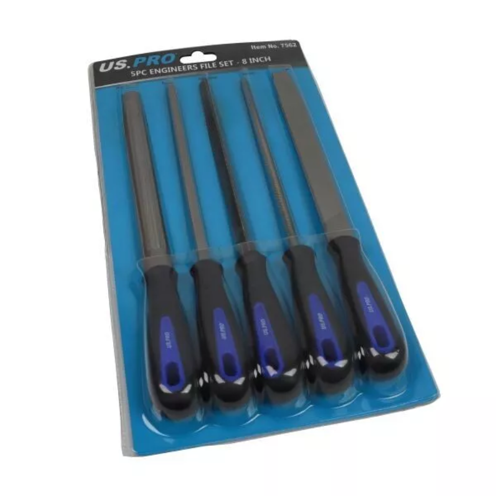 US PRO 8” 5pc Engineers File Set - Square, Flat, Half Round, Round ...