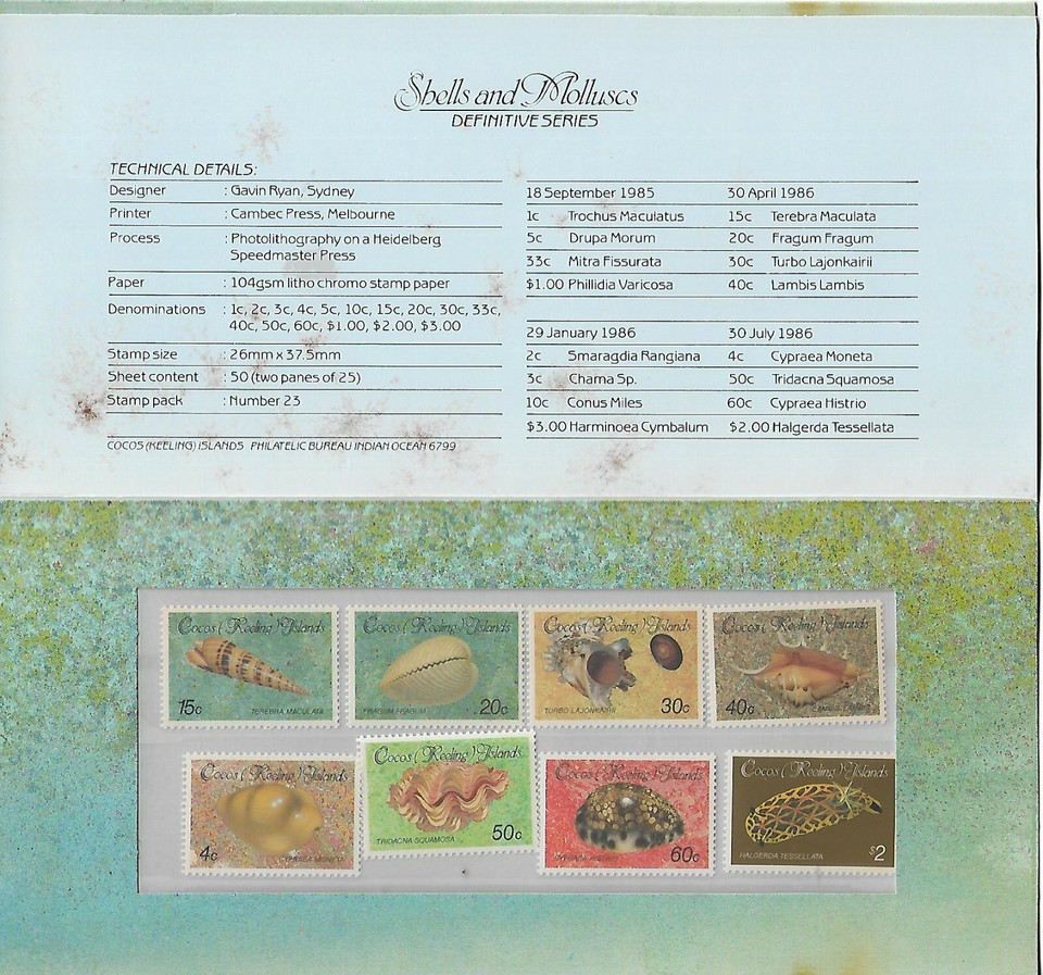 1985 Shells & Molluscs Stamp Pack Stamps Complete MUH/MNH as Issued | eBay
